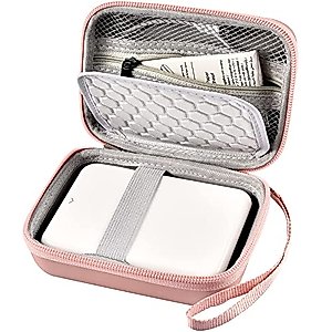 Case Compatible with Canon for Ivy/for Ivy 2 Mobile Mini CLIQ CLIQ+ CLIQ2 CLIQ+2 Instant Camera Printer, Wireless Bluetooth Portable Smartphone Printer, Mesh Pocket fits Paper & Cable, Rose Gold