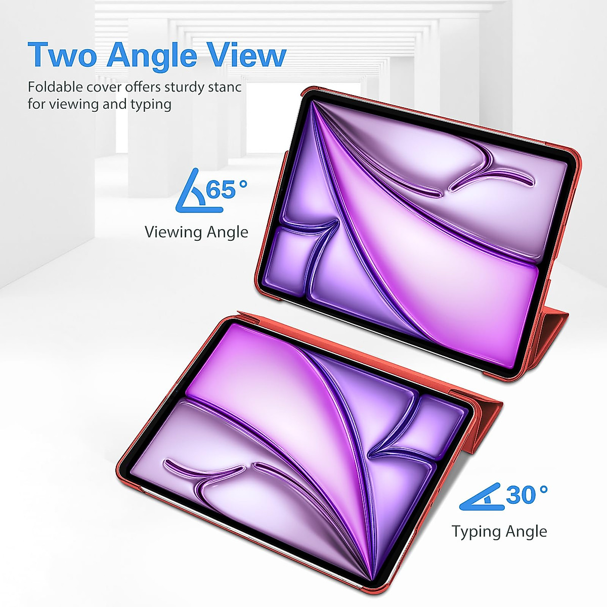 ProCase Smart Case for iPad Pro 12.9 2022/2021/2020/2018, Slim Stand Hard Back Shell Smart Cover for iPad Pro 12.9" 6th Gen/5th Gen/4th Gen/3rd Gen -Red