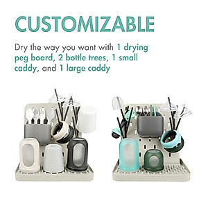 Boon Groove Vertical Baby Bottle Drying Rack - Customizable Drying Rack for Bottles, Toddler Cups, and Baby Accessories - Baby Bottle-Feeding Supplies - Holds 6 Baby Bottles