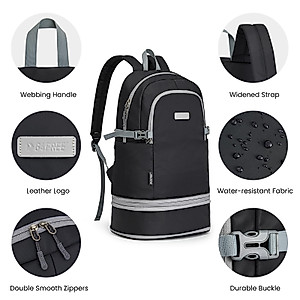 G4Free Gym Backpack For Women with Shoes Compartment & Wet Pocket Waterproof Travel Backpack Lightweight Sports Backpack Swimming Backpack Gym Bag (Black)