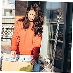 Housoutil Clothes Rail Retractil De Drying Rack Clothing Clothesline Pole for Outside Clothes Reaching Rods Retractable Clothesline Prop Clothesline Prop Hooks Drying Clothes