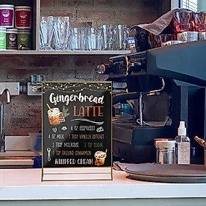 Acrylic Sign Holder 8.5x11 Gold Frames Clear Sign Holder, Gold Picture Frame Double Sided Flyer Holder, Table Menu Holder Display Stand for Wedding Signs Table Numbers