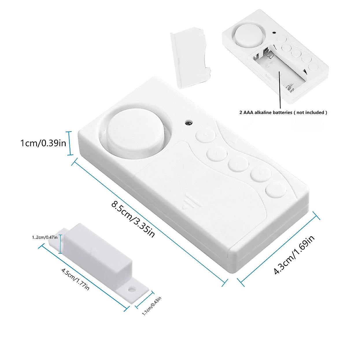 JOJOCY Freezer Door Alarm When Left Open,Fridge Door Alarm with Delay Upgrade 3/15/30/60 Seconds Security, Adjustable Delay Wireless Fridge Alarm Door Open Chime Refrigerator Wireless Alert (2)