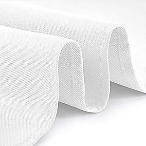 YLZYAA Rectangle Tablecloth - 60 x 102 Inch - White Rectangular Table Cloth for 6 Foot Table in Washable Polyester - Great for Buffet Table, Parties, Holiday Dinner, Wedding & More