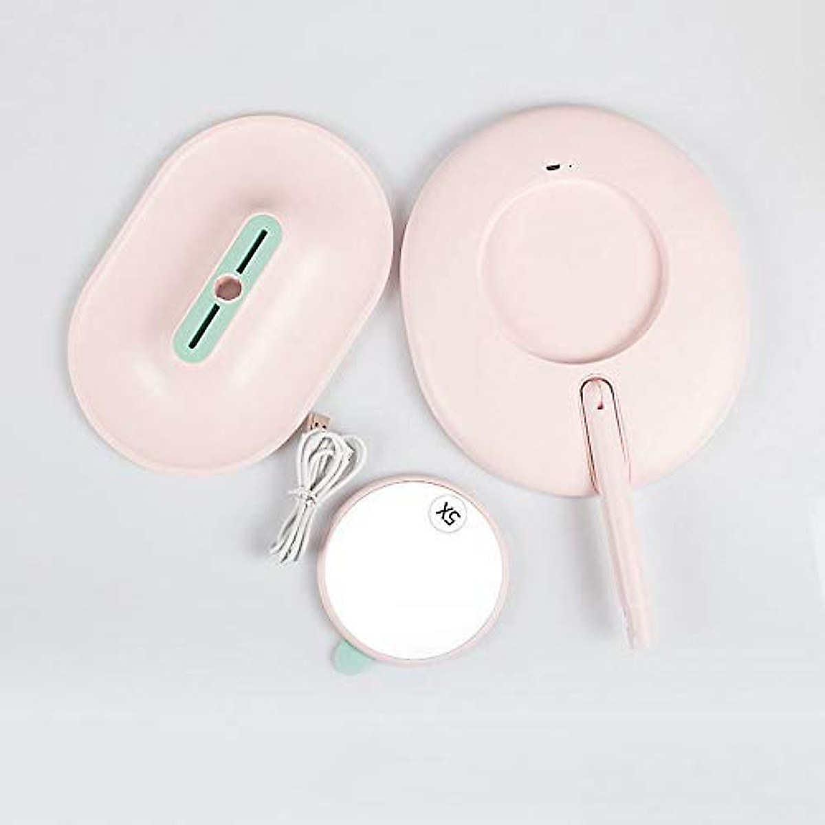 KXA Foldable Makeup Mirror, Vanity Mirror Dimmable LED Lights with Wide-Angle Touch Screen and Countertop Adjustable 90 Degree Bracket