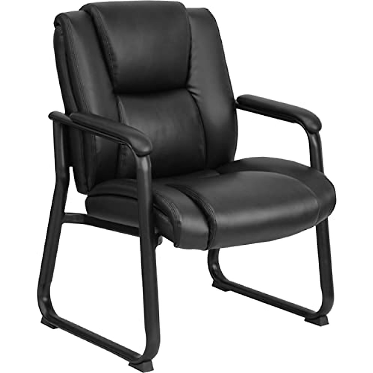 Flash Furniture Reception Chairs | Black LeatherSoft Side Chairs for Reception and Office