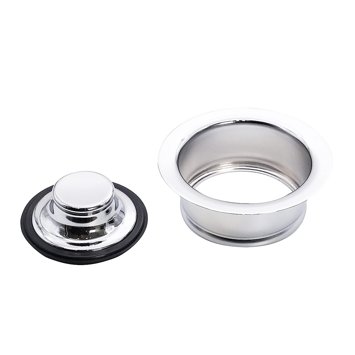 Westbrass D2165-26 Post Style Large Kitchen Basket Strainer with Waste Disposal Flange and Stopper, Polished Chrome