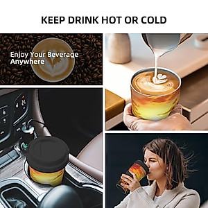 GTKSYNVE Reusable Coffee Mug with Lid and Handle, Dreamlike Sunset Of A Sunflower Field Tumbler for Hot & Cold Drinks 16oz Stainless Steel Insulated Coffee Tumblers Double Wall Vacuum Thermal Cup