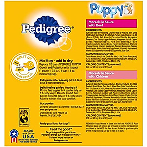 PEDIGREE PUPPY Soft Wet Dog Food 8-Count Variety Pack, 3.5 oz Pouches