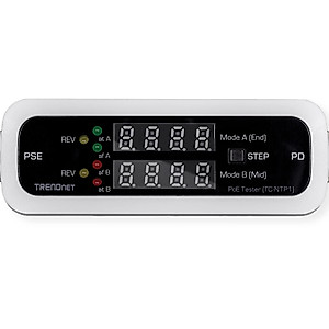 TRENDnet Inline PoE Tester, TC-NTP1, Tests 4PPoE, PoE+, PoE & Passive PoE Technology, Wattage, Voltage, Amperage, Polarity, LED Display, Battery-Free, Troubleshoot PoE Issues, IEEE 802.3af/at/bt