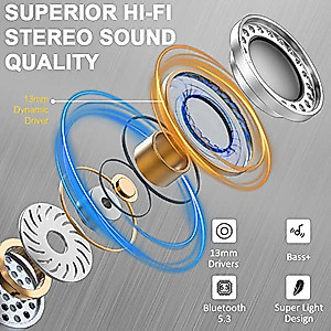 Wireless Earbud, Bluetooth 5.3 Headphones Deep Bass Bluetooth Earbud with 4 Mics, Bluetooth Earphones in Ear Noise Cancelling Wireless Headphones, IP7 Waterproof 42H Ear Buds, LED Display[New Upgrade]