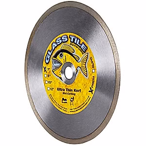 Delta Diamond Piranha 7 Inch Glass Tile Diamond Blade, 5/8" Arbor, Wet Cutting (7")