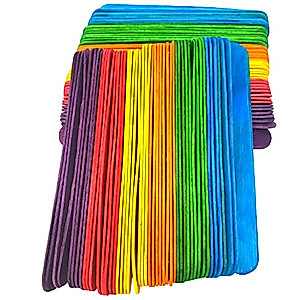 Bonka Bird Toys 3845 Pk100 Big Colored Wooden Chewy Sticks Foot Talon Craft Part Bird Toys Also Ideal for Model, Kids Handicraft, and Creating Craft Projects