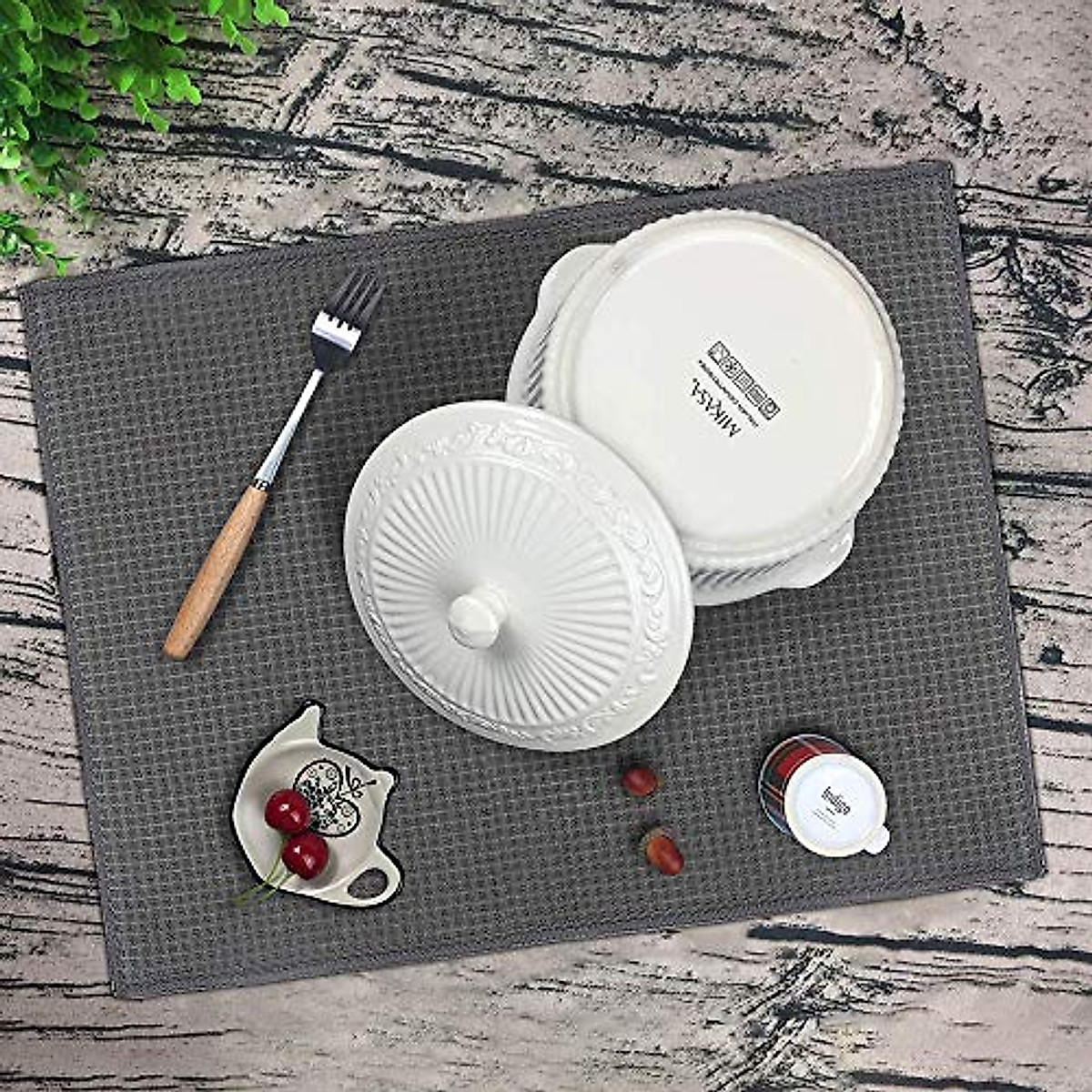 Nuscen Microfiber Dish Drying Mat Super Absorbent,(Set of 2) Fast-Drying Dish Mat,Foldable Sink Mat 15.4" x 9.8" Dish Drying Pad for Kitchen Counter Machine Washable 50x38cm