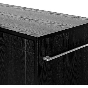 BELLEZE Wine Cabinet with Drawers, Storage Shelves and 6-Bottle Wine Rack, Sideboard Buffet, Coffee Bar, Cupboard for Dining Room, Kitchen, Living Room -Vietti (Light Black)