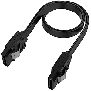 SABRENT SATA III (6 Gbit/s) Straight Data Cable with Locking Latch for HDD/SSD/CD and DVD Drives (3 Pack 20 Inch) in Black (CB-SFK3)