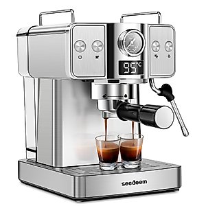 SEEDEEM Espresso Machine,20 Bar Espresso Maker with Milk Frother,Stainless Steel Latte and Cappuccino Machine with 1.8L(60 Fl Oz) Removable Water Tank