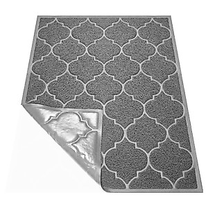 Cosyearn Large Door Mats,46x35 Inches XL Jumbo Size Outdoor Indoor Entrance Doormat, Waterproof, Easy Clean, Entryway Rug,Front Doormat Inside Outside Non Slip (Grey)