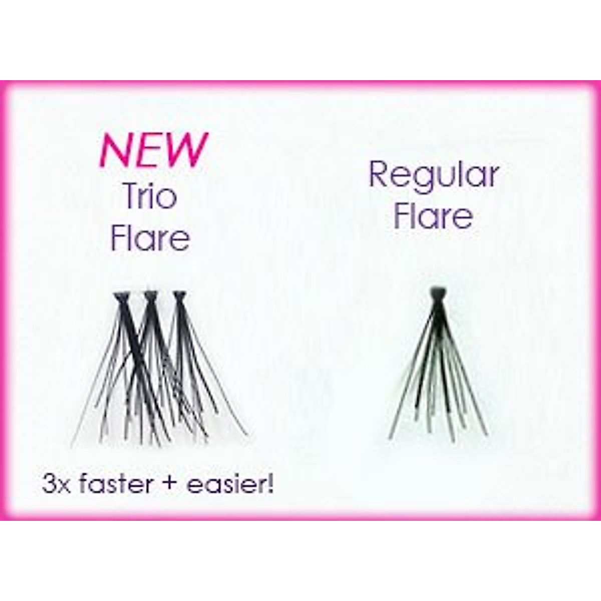 Elegant Lashes Trio Flare - X-SHORT Black Individual Lashes (Pro Dozen Pack - 12 Trays)