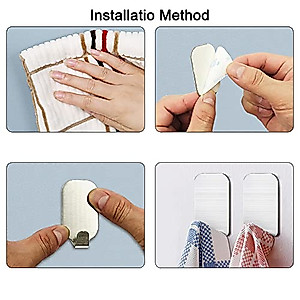 AIFUDA 4 Pcs Towel Hooks, Over Door Hook S Hooks Towel Hooks for Bathrooms Frameless Shower Door with Self Adhesive Wall Hooks