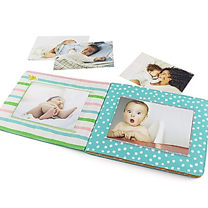 Baby's My First Photo Album of Dinosaur Theme, Soft Cloth Photo Album with Color Pages for 10 Pictures 4x6 inch