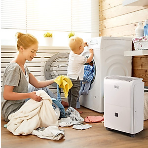 BLACK+DECKER 1500 Sq. Ft. Dehumidifier for Medium to Large Spaces and Basements, Energy Star Certified, Portable, BDT20WTB