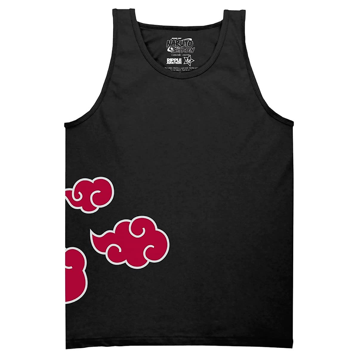 Ripple Junction Naruto Shippuden Adult Unisex Akatsuki Cloud Heavy Weight 100% Cotton Muscle Tank Top SM Black