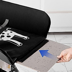 Baby Changing Table Portable Folding Diaper Changing Station with Wheels, Adjustable Height Mobile Nursery Organizer with Safety Belt and 2 Large Storage Racks for Newborn Baby Infant (Black)