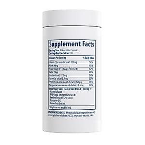 MiamiMD Total Beauty Matrix Collagen Supplements for Women - Collagen Capsules with Vitamin C for Hair, Skin and Nails - Cruelty Free - 60 Capsules