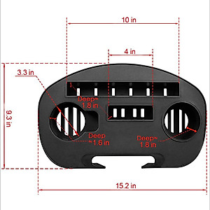 MAIUS Zero Gravity Chair Tray, Multifunctional Cup Holder for Zero Gravity Chair Large Utility Clip On Side Recliner Table for Carrying Phone/iPad/Water Cups/Books, Black