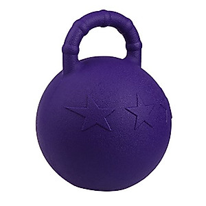 Injoyo 28cm Equine Sports Rubber Jolly Ball Scented Horse Play Toy with Handle - Purple