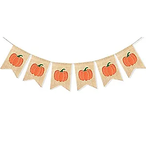 Uniwish Pumpkin Banner Happy Fall Y’all Garland Thanksgiving Day Decorations Birthday Baby Shower Home Décor Rustic Harvest Bunting
