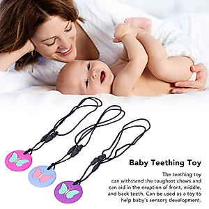 3Pcs Sensory Chew Necklace Chewing Teething Teether Chew Toys for Kids Teething Toys Designed for ADHD, Autism, Biting, Needs, Oral Motor, BPA silicone teething necklace kids sucking sensory