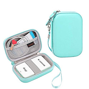 Canboc Hard Case for New Canon Ivy 2 Mini/Canon Ivy Mini/Canon Ivy CLIQ+ CLIQ 2 CLIQ+2 Photo Printer Mobile Wireless Bluetooth Instant Camera Printer, Mesh Bag fit Photo Paper Cable, Mint Green