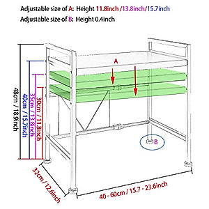 PUSDON Extendable Microwave Oven Rack, Adjustable Microwave/Toaster Shelf Heavy Duty Stand Kitchen Counter Top Organizer(L15.7~23.6" xW12.6 xH18.9), 2-Tier with 3 Hooks, 160lbs Weight Capacity, White