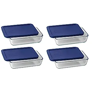 Pyrex 3 Cup Storage Plus Rectangular Dish With Plastic Cover (4)