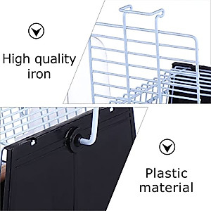 iplusmile Metal Bird Carrier Travel Cage Portable Bird Cage Travel Parrot Cage Parrot Cage Outing Bird Carrying Cage for Bird Cockatiel Conure Parakeet, Black 21x12x14cm
