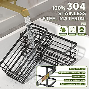 Adhesive Shower Caddy Bathroom Organizer, High Guardrail Shower Shelf for Inside Shower with 5 Hooks, No Drilling Shower Organizer Rustproof Stainless Steel Wall Mounted Shower Shelve - 2 Pack
