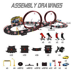 Kids Toy-Electric Powered Slot Car Race Track Set Boys Toys for 6 7 8-12 Years Old Boy Girl Best Gifts