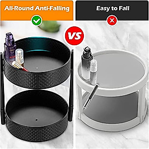 GILIGEGE Storage Rack (Black) Tier Multifunctional Kitchen Turntable Inch Organizer Turntable Storage 2 Rack 13 Rack Kitchen Gadgets (Black, One Size)