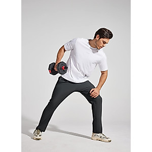 Willit Men's Running Pants with Zipper Pockets Open Bottom Quick Dry Lightweight Track Pants Athletic Workout Deep Gray L