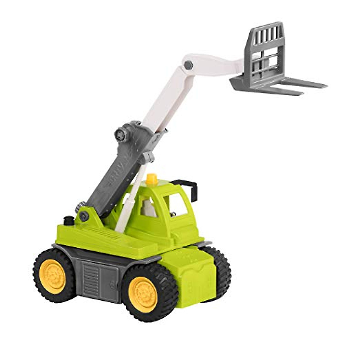 Driven by Battat – Midrange – 17" Telehandler Forklift Toy – Construction Truck Toy with Extandable Crane Arm & More – Lights & Sounds – Car Toy Gift for Boys & Girls Age 3+