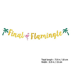 Flamingo Bachelorette Party Decoration Supplies: Glitter Final Flamingle Banner 2pcs Tropical Hawaii Luau Party Photo Prop