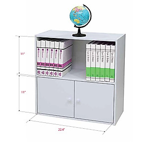 Kings Brand Furniture 2-Shelf Bookcase Storage Organizer, White