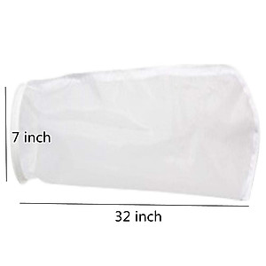 Honritone Nylon Mesh Filter Socks 50 Micron 7 inch Ring Water Liquid Filter Bags by 32 Inch Long Bag - 1 Pack (50 Micron/um 7 x 32 Inch)