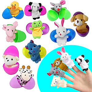 Easter Eggs Basket Stuffers 2.76'' Finger Puppet for Theme Party Favor, Egg Hunt Filler, Goodie Bag Fillers, Classroom Prize Supplies 10 Pack