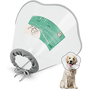 Supet Dog Cone Adjustable Pet Recovery Collar Dog Surgery Cone Protective Dog Cone Collar for Large Small Dogs After Surgery, Plastic Dog Cats Neck Cone of Shame E-Collar Anti-Bite Lick Wound Healing