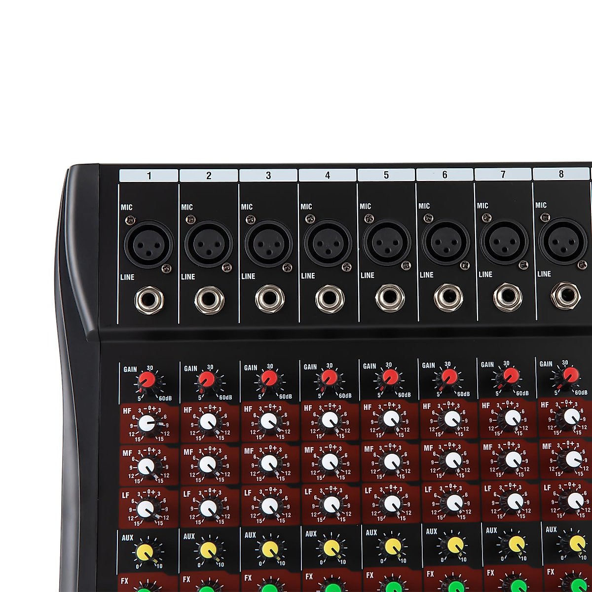 8 Channel Mixing Console Audio Mixer Bluetooth Studio Audio Mixer Sound Mixing Console Desk System Interface with USB Drive for PC Recording AC 110V