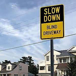 SmartSign "Slow Down - Blind Driveway" Sign | 18" x 24" Aluminum