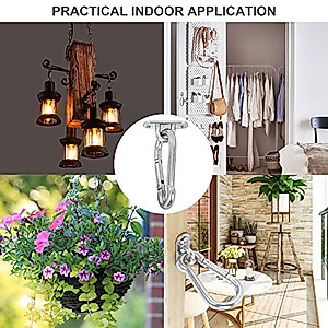 15 Pack 1.8 inch Stainless Steel Ceiling Hook Pad Eye Plate M5 Oblong Pad Eye Marine Hardware Staple Hook Loop Wall Mount Hanger Hook with 30 PCS Screws